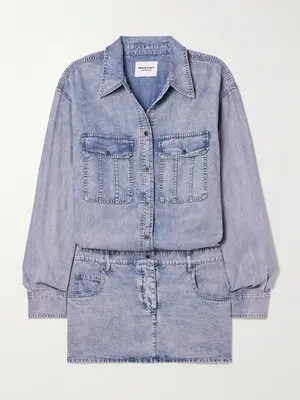 MARANT ETOILE Palvina Lyocell-chambray Mini Dress