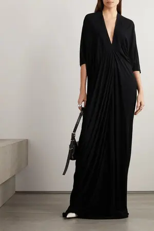 Rick Owens Em Draped Jersey Maxi Dress
