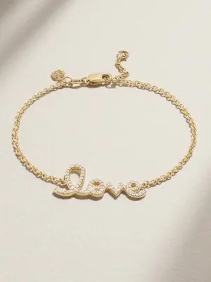 SYDNEY EVAN Love Medium 14-karat Diamond Bracelet - Gold