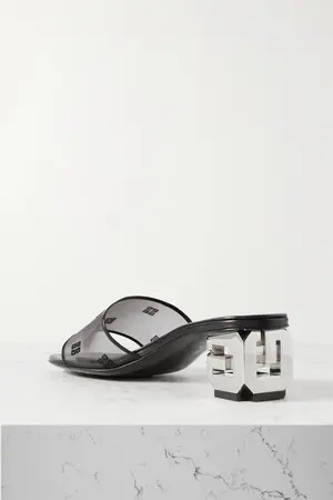 Givenchy Logo-embroidered Leather-trimmed Mesh Mules