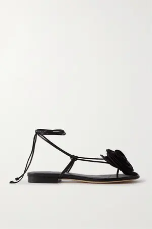 Magda Butrym Satin And Leather Sandals - Black