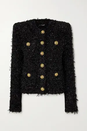 Balmain Metallic Bouclé-tweed Jacket
