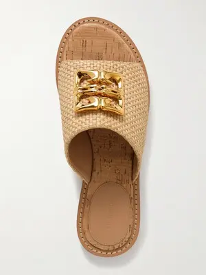 Givenchy 4g Liquid Raffia Slides - Neutrals