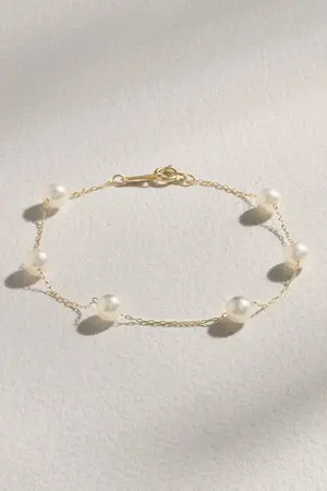 Mizuki 14-karat Akoya Pearl Bracelet - Gold