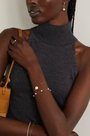 Mizuki 14-karat And Pearl Bracelet