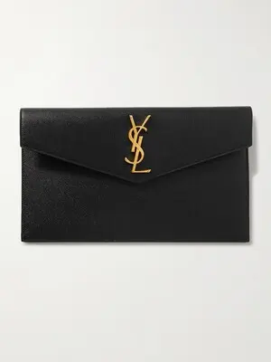 Saint Laurent Uptown Textured-leather Pouch - Black