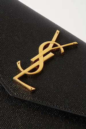 Saint Laurent Uptown Textured-leather Pouch - Black