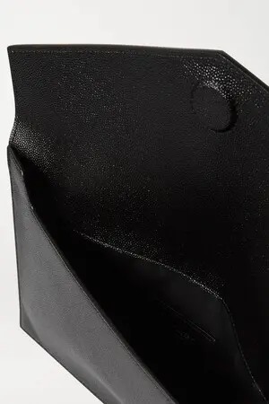 Saint Laurent Uptown Textured-leather Pouch - Black