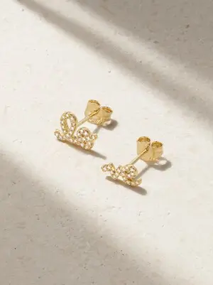 SYDNEY EVAN Love 14-karat Diamond Stud Earrings - Gold