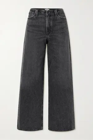 AGOLDE Net Sustain Lex Low-rise Wide-leg Jeans - Black