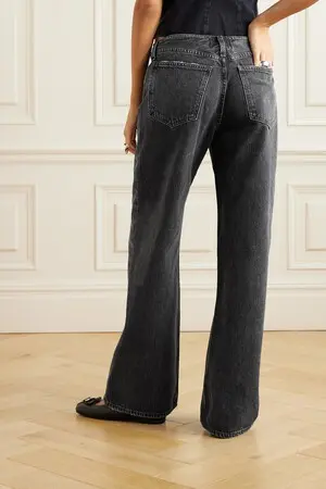 AGOLDE Net Sustain Lex Low-rise Wide-leg Jeans - Black