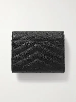 Saint Laurent Monogramme Quilted Textured-leather Wallet - Black
