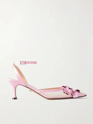 Mach & Mach Embellished Mesh Pumps