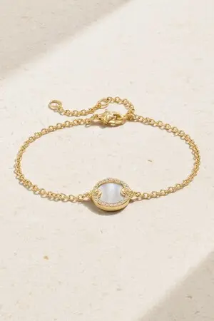 David Yurman 18-karat Mother-of-pearl And Diamond Bracelet - Gold