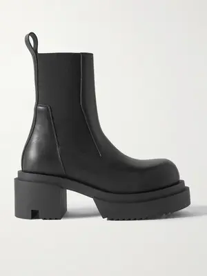 Rick Owens Beatle Bogun Leather Chelsea Boots - Black