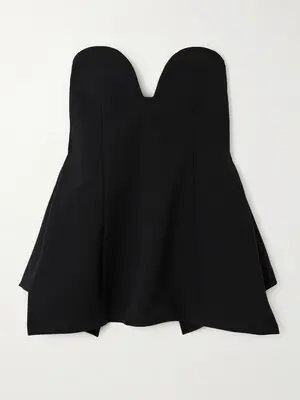 Carven Asymmetric Crepe Bustier Top