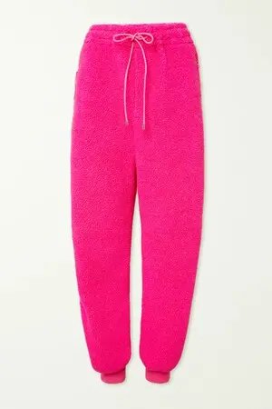 Loewe Neon Leather-trimmed Fleece Track Pants