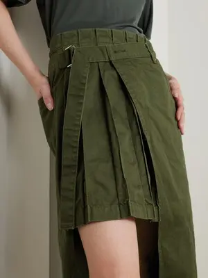 Sacai Asymmetric Pleated Wrap Skirt