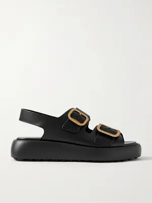 TOD'S Gomma Buckled Leather Platform Sandals