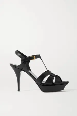 Saint Laurent Tribute Woven Leather Platform Sandals