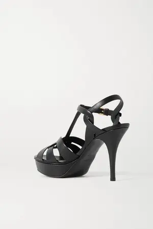 Saint Laurent Tribute Woven Leather Platform Sandals