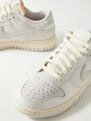 Nike Dunk Low Waffle-knit, Suede And Leather Sneakers