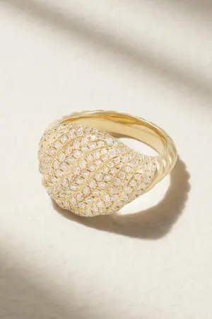 David Yurman Sculpted Cable 18-karat Diamond Ring - Gold
