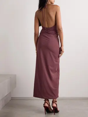 MAYGEL CORONEL Lirio Appliquéd Ruched Maxi Dress - Red