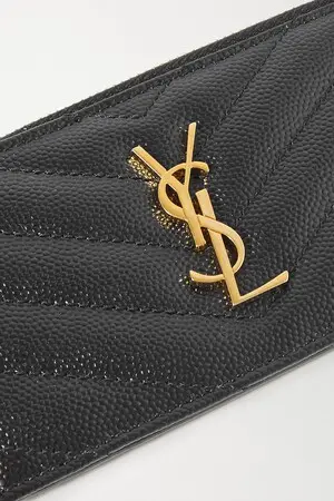 Saint Laurent Monogramme Small Quilted Textured-leather Wallet