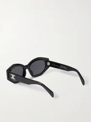 Celine Triomphe Cat-eye Acetate Sunglasses - Black