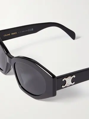 Celine Triomphe Cat-eye Acetate Sunglasses - Black