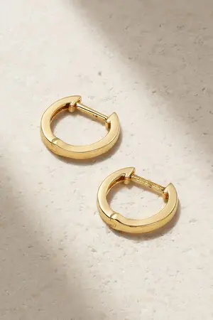 ANITA KO 18-karat Hoop Huggie Earrings - Gold