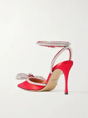 Mach & Mach Double Bow Silk-satin Pumps