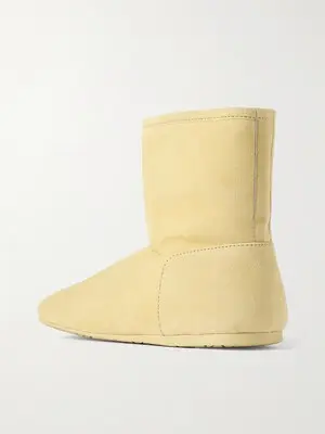 Loewe Lago Shearling-lined Suede Ankle Boots