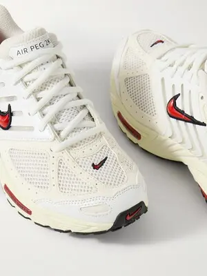 Nike Pegasus 2k5 Leather And Mesh Sneakers - White
