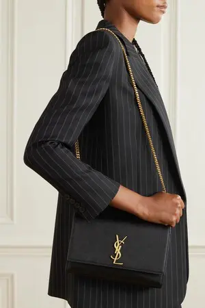Saint Laurent Kate Embossed-leather Shoulder Bag