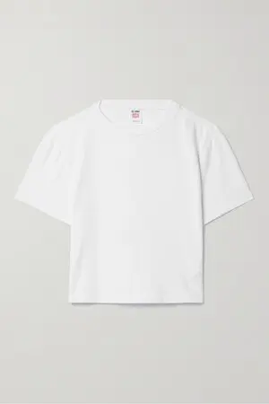 RE/DONE Hanes Micro Cropped Cotton-jersey T-shirt