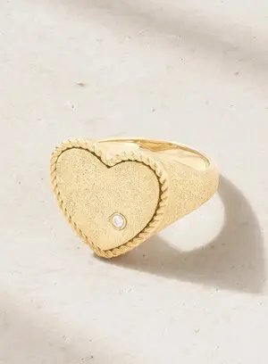 Yvonne Léon 9-karat Diamond Heart Ring - Gold