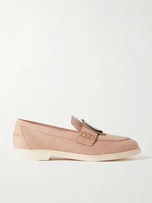 ROGER VIVIER Embellished Suede Loafers
