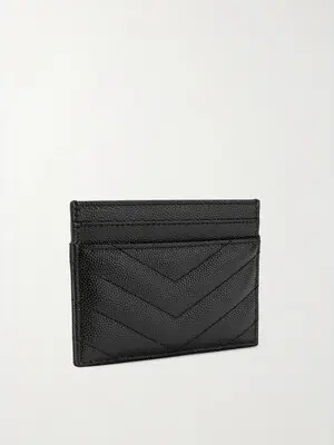 Saint Laurent Monogramme Quilted Textured-leather Cardholder