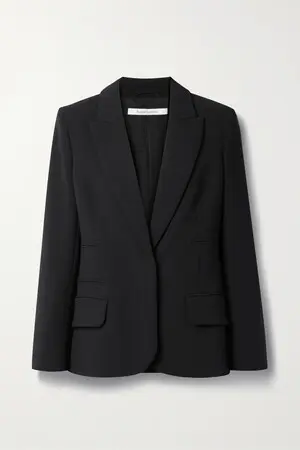 Another Tomorrow Net Sustain Wool-blend Crepe Blazer