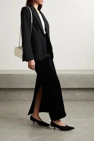 Another Tomorrow Net Sustain Wool-blend Crepe Blazer