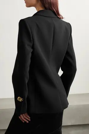 Another Tomorrow Net Sustain Wool-blend Crepe Blazer