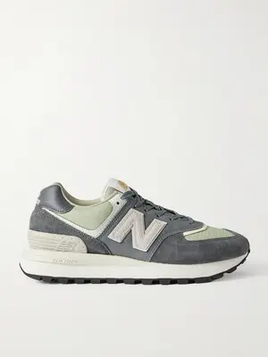 NEW BALANCE 574 Leather, Suede And Mesh Sneakers - Gray