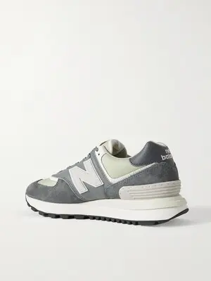 NEW BALANCE 574 Leather, Suede And Mesh Sneakers - Gray