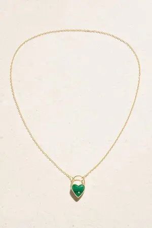 Yvonne Léon 18-karat Yellow Malachite And Diamond Necklace