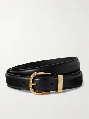 NILI LOTAN Louise Leather Belt - Black