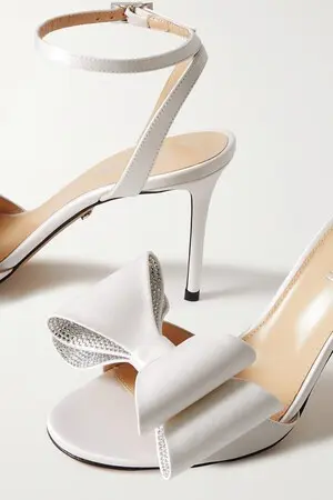 Mach & Mach Le Cadeau" Crystal-embellished Satin Sandals - White