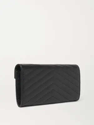 Saint Laurent Monogramme Quilted Textured-leather Wallet