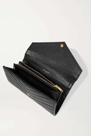 Saint Laurent Monogramme Quilted Textured-leather Wallet